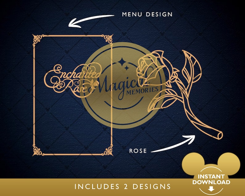 Enchanted Rose SVG Bundle Beauty and the Beast SVG Rose - Etsy