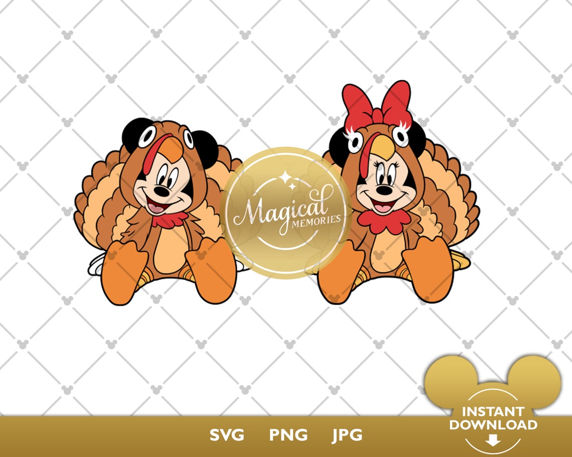 Mickey and Minnie Turkey SVG - Thanksgiving SVG - Etsy