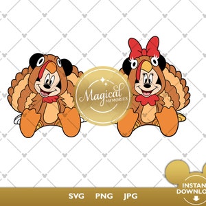 Mickey and Minnie Turkey SVG - Thanksgiving SVG - Etsy