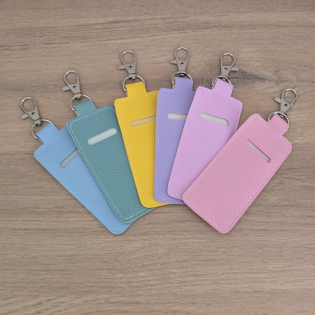 Pastel Faux Leather Lip Balm Holder: Keychain Chapstick Case. Lipstick ...