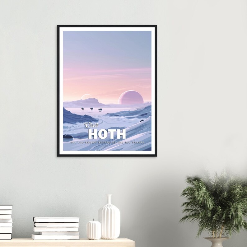 Planet Hoth Sci Fi Travel Poster A Retro Futuristic Science Fiction ...