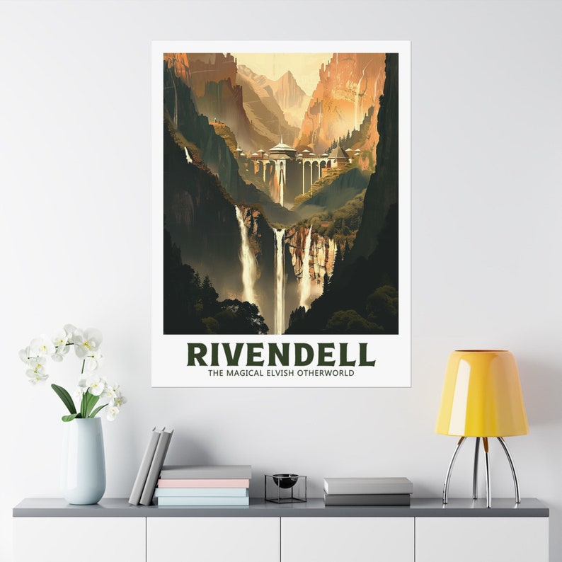 Rivendell Travel Poster Lord of the Rings and Hobbit Magical Elvish ...