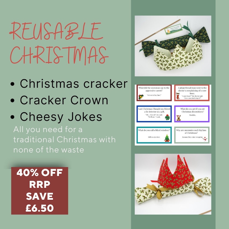 Reusable Pullable Winnable Christmas Cracker Pattern Reusable ...