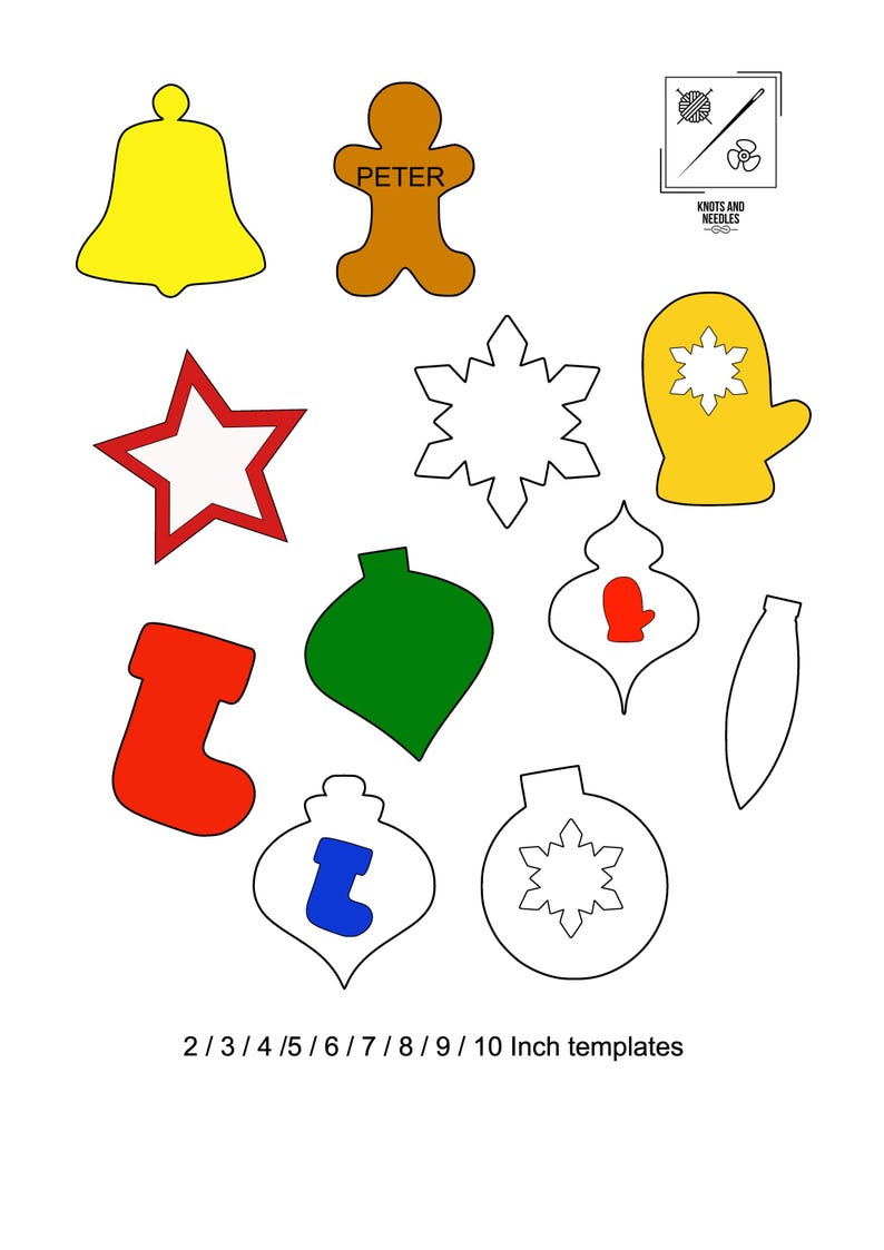 Christmas Decoration Template Set - PDF DOWNLOAD - Etsy