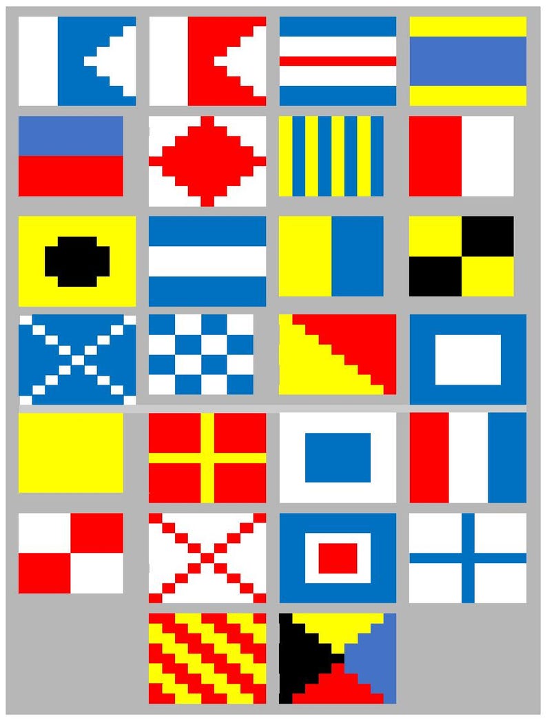 Nautical Flags - International Code of Signals - C2C - Corner to Cornet ...