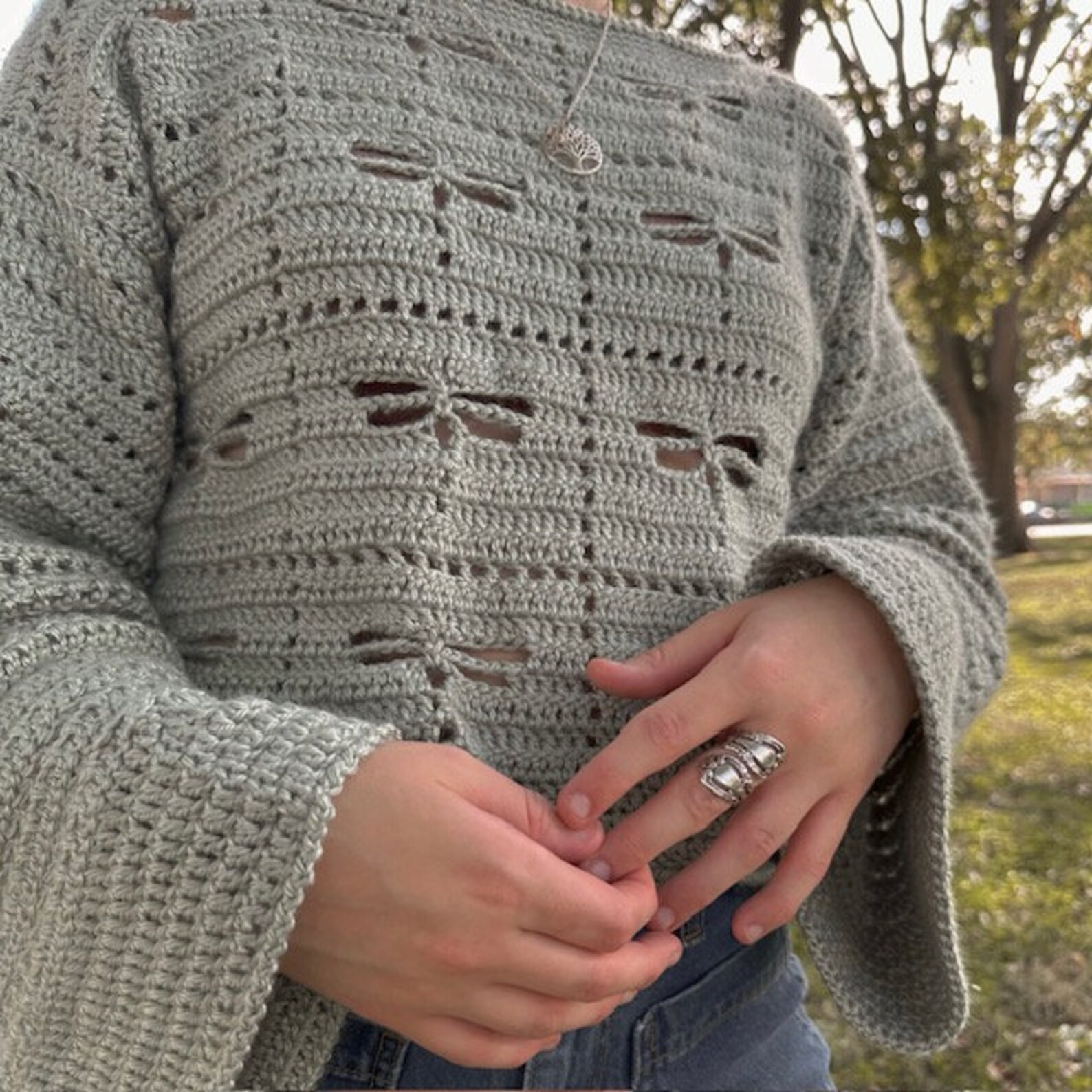 Crocheted Dragonfly Sweater - Etsy