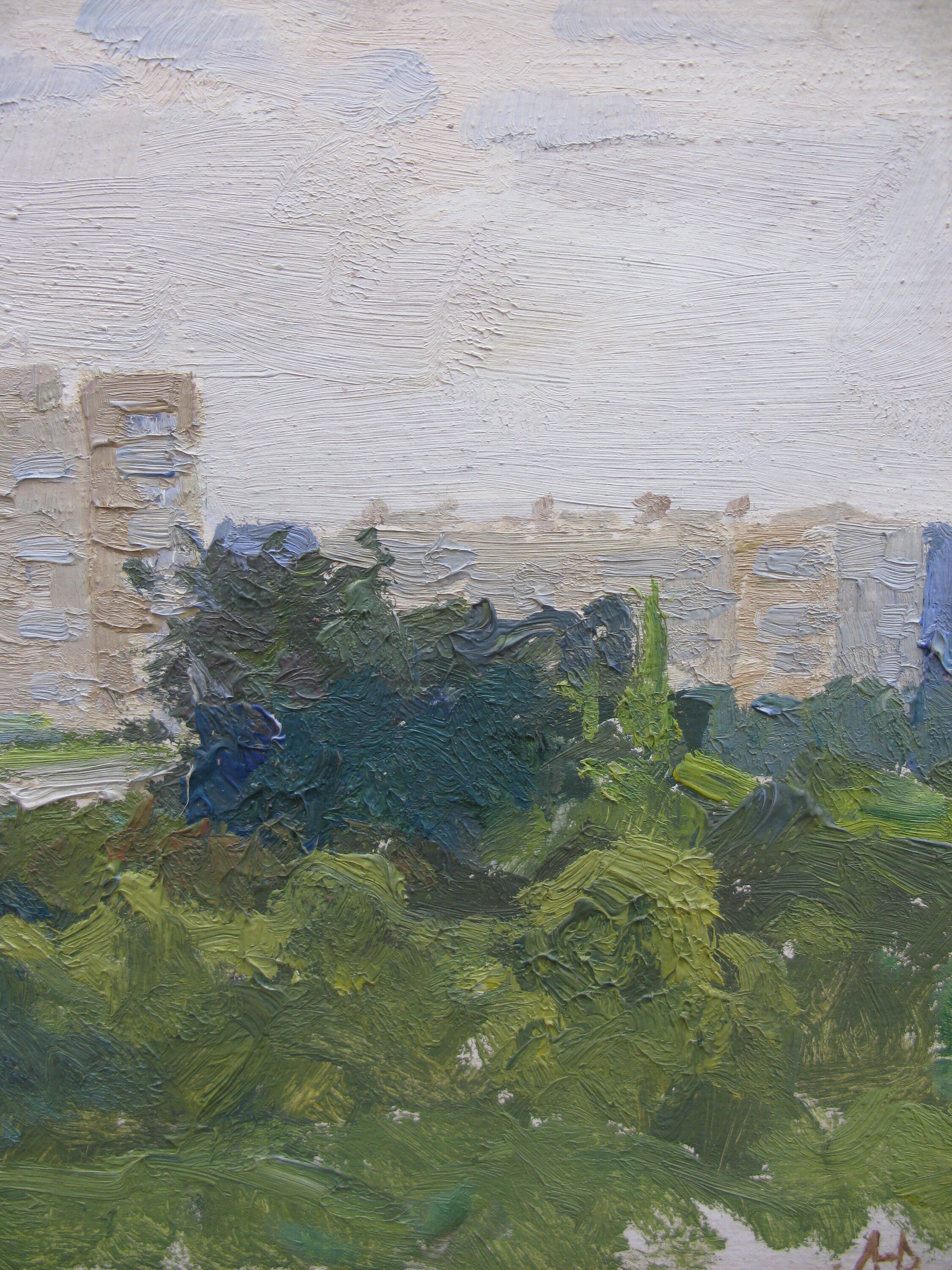 VINTAGE ORIGINAL Malerei, sozialistischer Realismus, Landschaft, neues ...