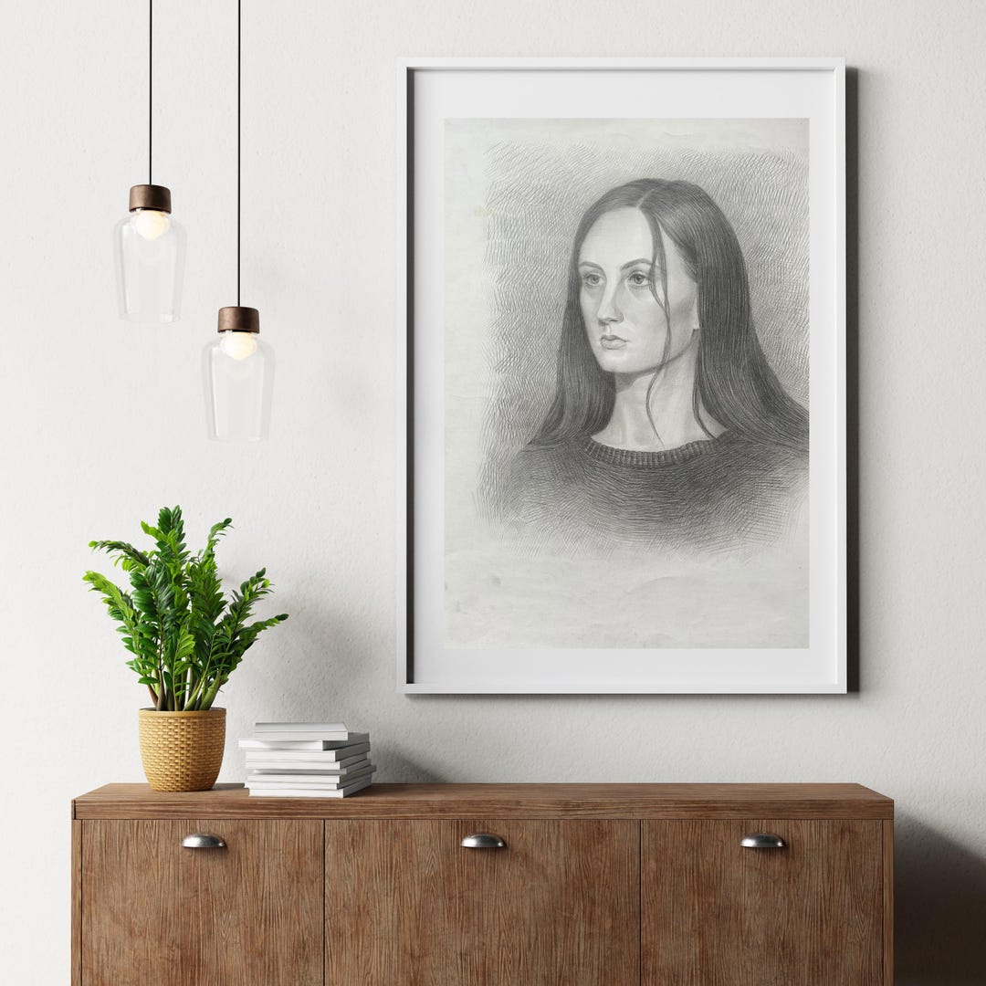VINTAGE PAINTING, Socialist Realism, Graphics, Drawing, Portrait ...