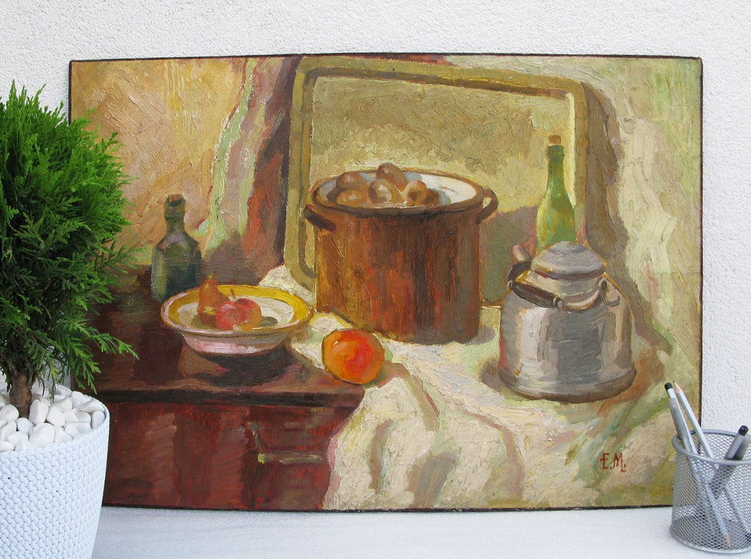 VINTAGE ORIGINAL PAINTING, Oil Painting, Socialist Realism, Vintage ...