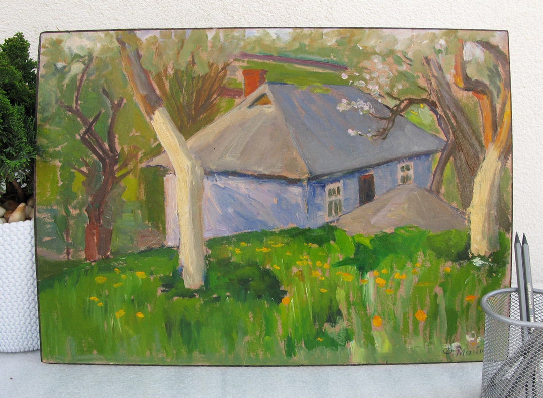 VINTAGE ORIGINAL PAINTING, Oil Painting, Socialist Realism, Vintage ...
