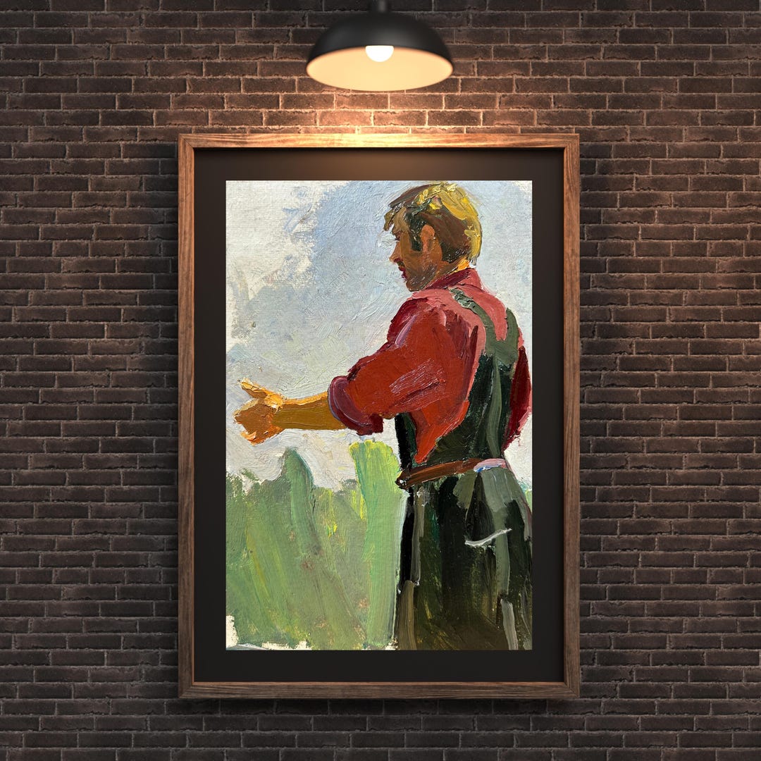 VINTAGE PAINTING, Oil Painting, Vintage Realism, Socialist Realism ...