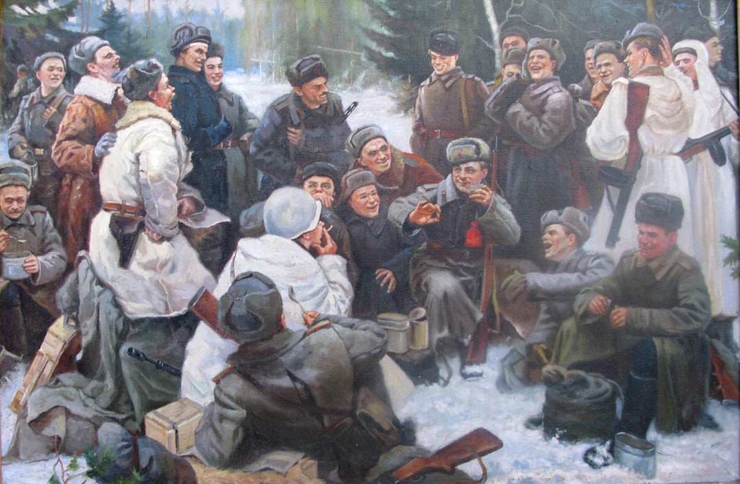 VINTAGE ORIGINAL PAINTING, Socialist Realism, Genre Painting, Copy of ...