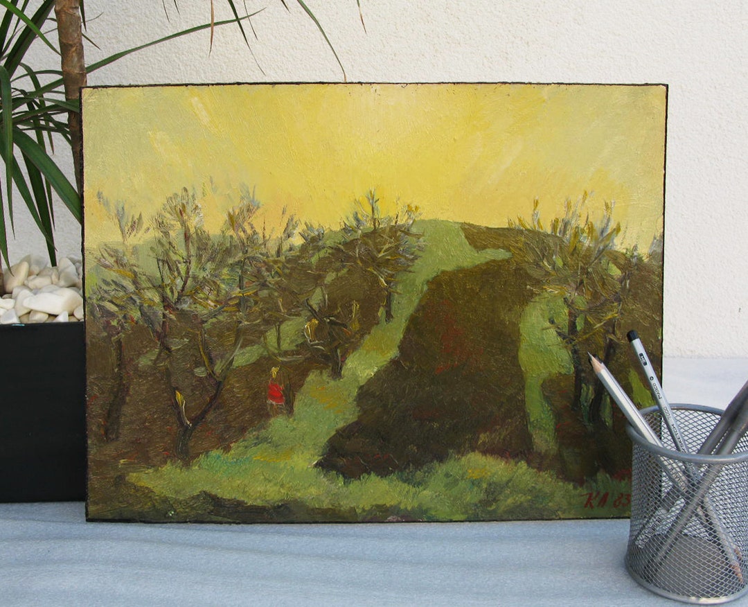 VINTAGE ORIGINAL PAINTING, Oil Painting, Vintage Realism, Socialist ...