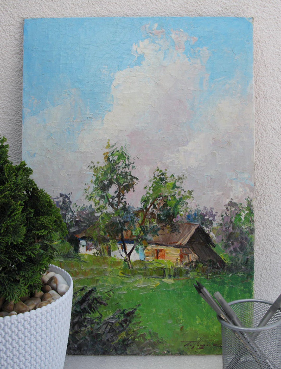 VINTAGE ORIGINAL PAINTING, Oil Painting, Socialist Realism, Vintage ...