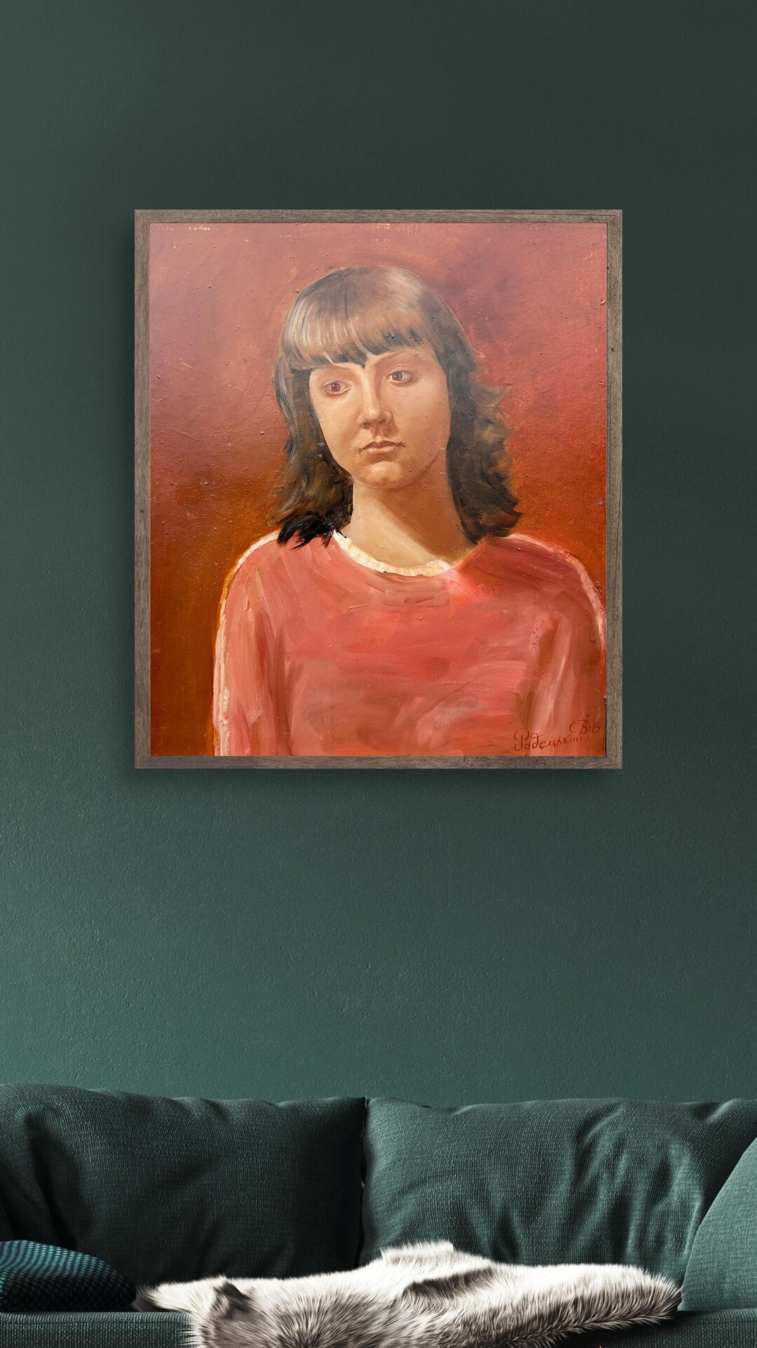 VINTAGE ORIGINAL PAINTING, Oil Painting, Vintage Realism, Portrait ...