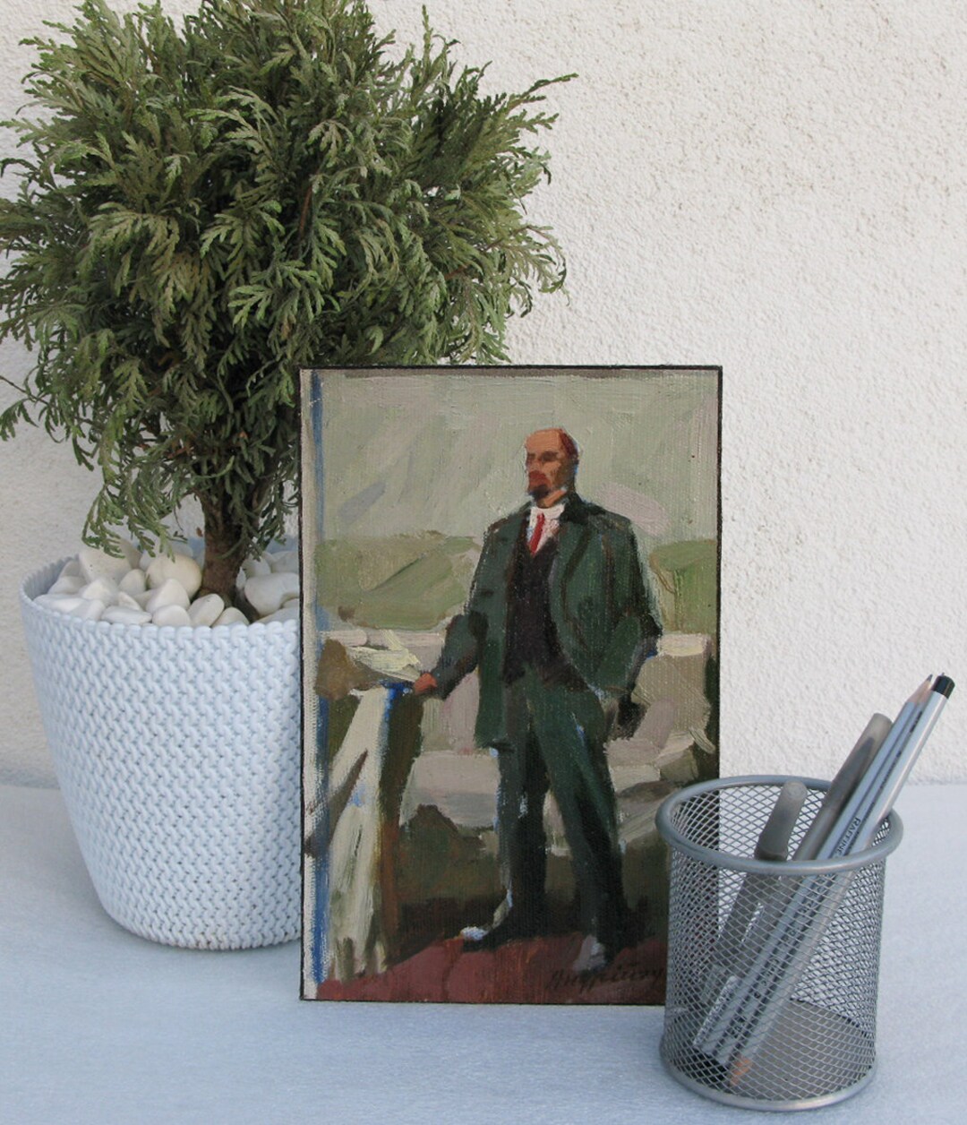 VINTAGE ORIGINAL PAINTING, Oil Painting, Socialist Realism, Vintage ...