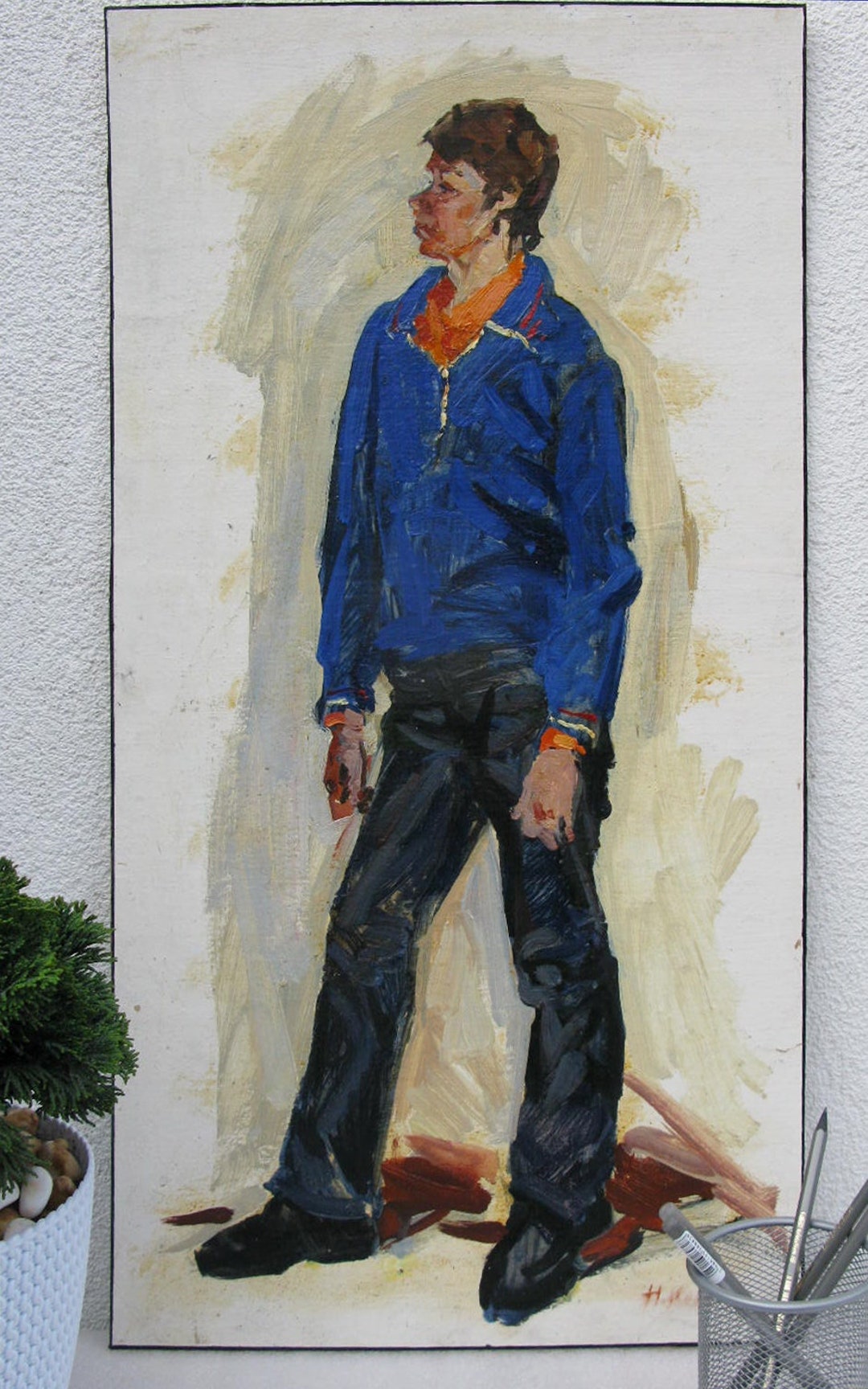 VINTAGE ORIGINAL PAINTING, Oil Painting, Vintage Realism, Socialist ...