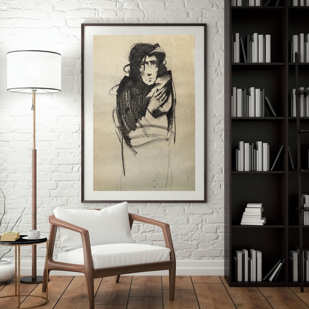 VINTAGE PAINTING, Socialist Realism, Graphics, Drawing, Portrait ...