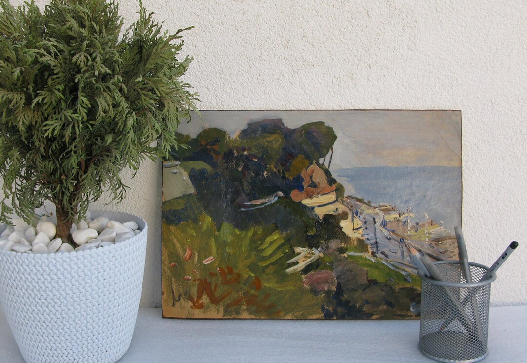 VINTAGE ORIGINAL PAINTING, Oil Painting, Socialist Realism, Vintage ...