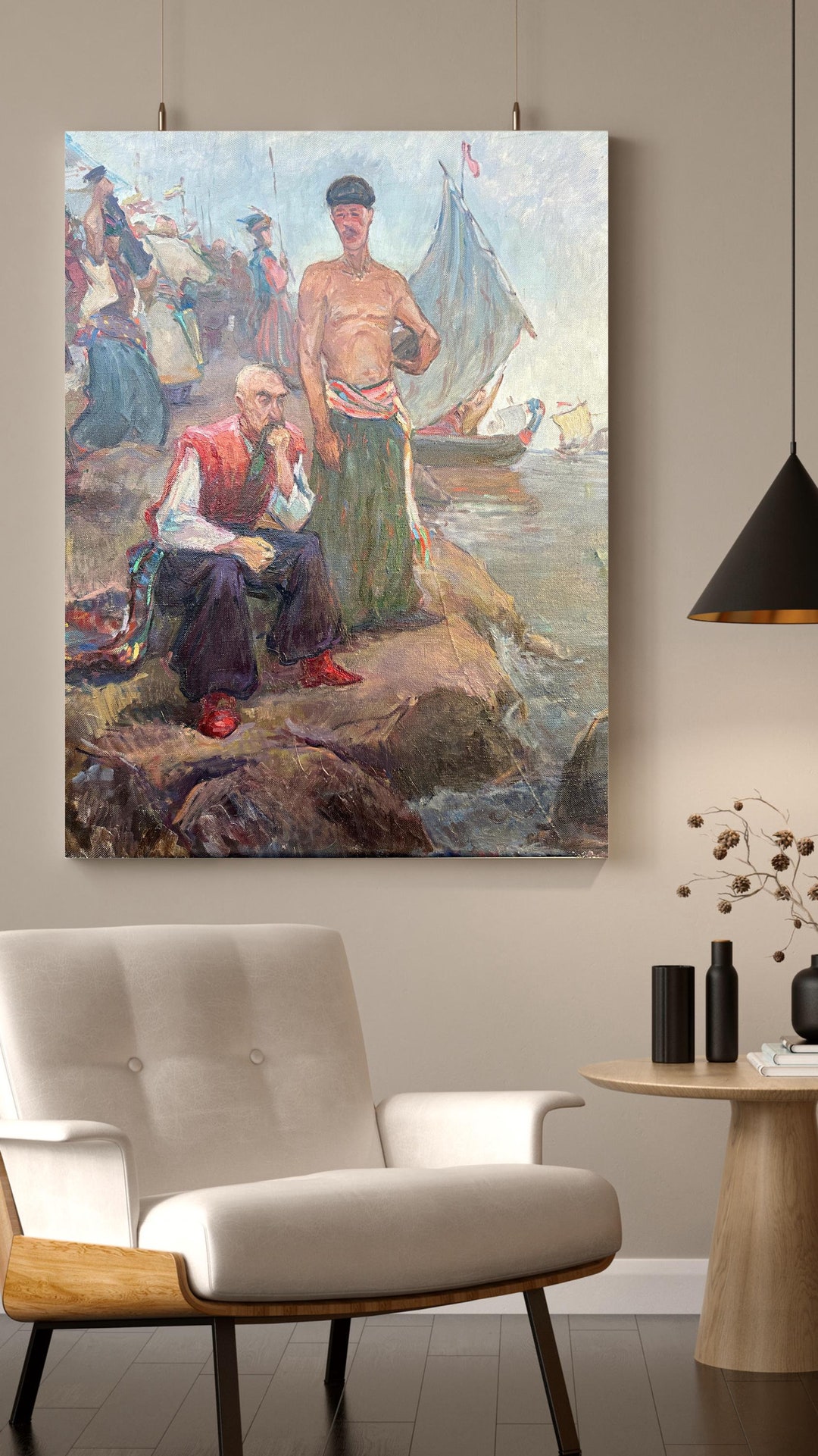 VINTAGE ORIGINAL PAINTING, Vintage Realism, Socialist Realism, Genre ...