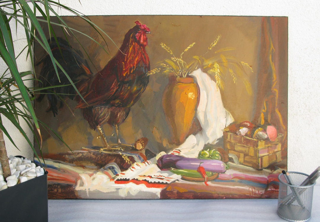 VINTAGE ORIGINAL PAINTING, Oil Painting, Vintage Realism, Socialist ...