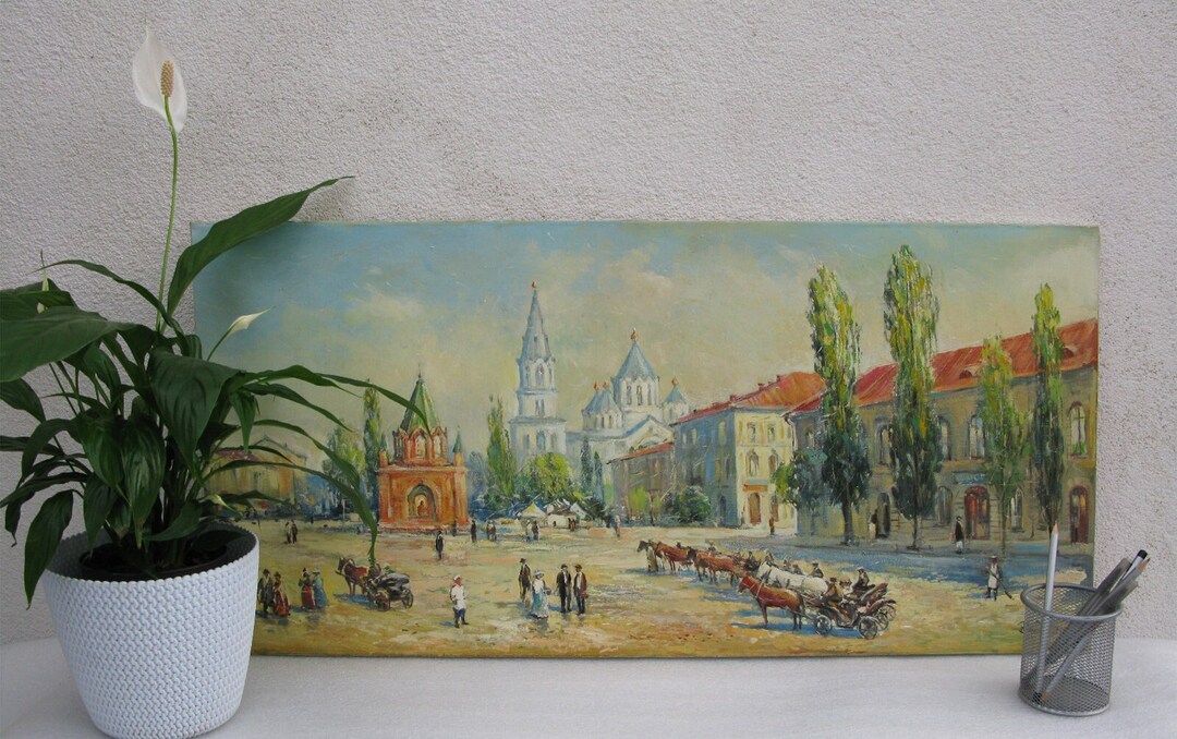 VINTAGE ORIGINAL PAINTING, Painting, Socialist Realism, Vintage Realism ...