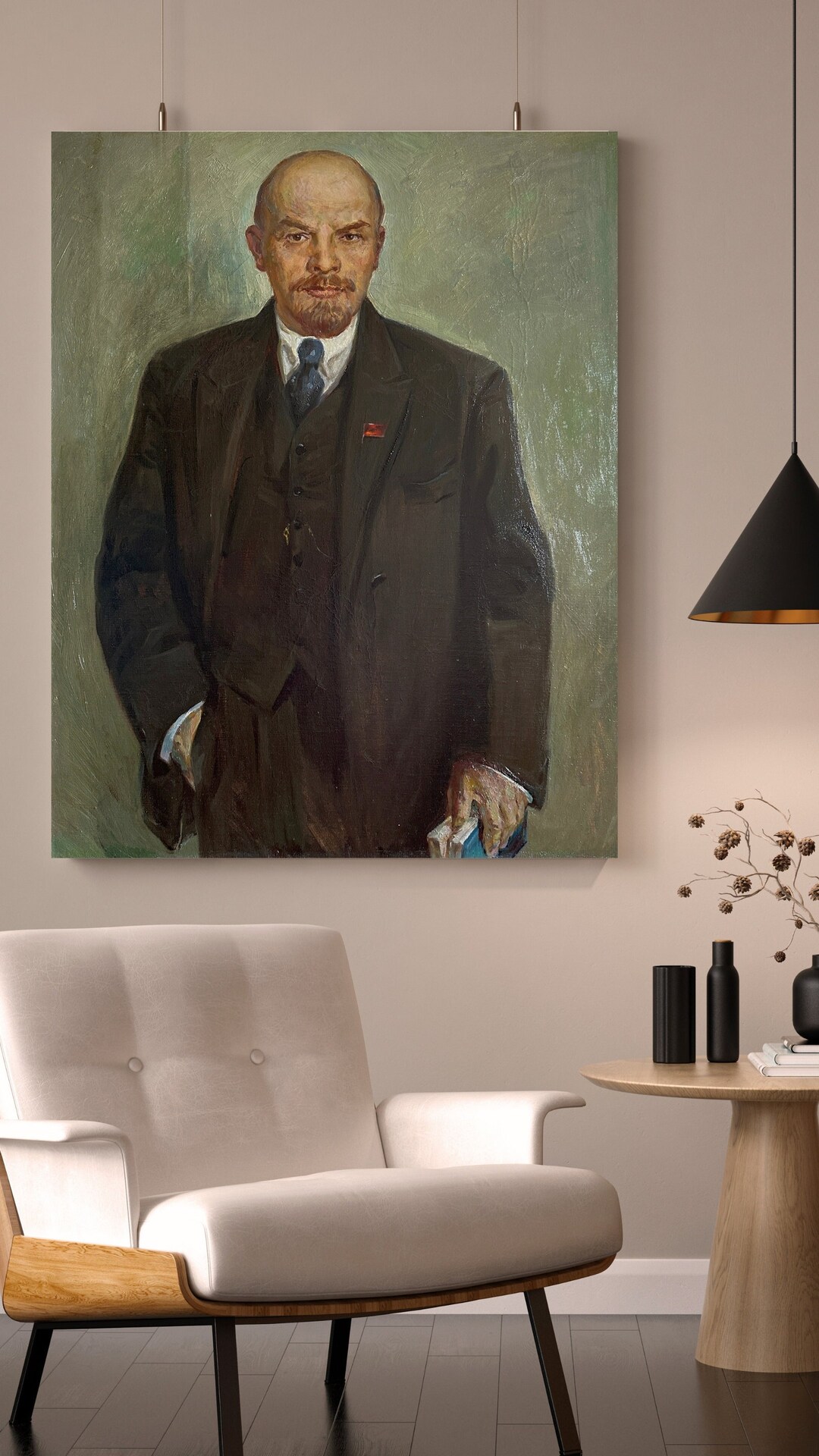 VINTAGE PAINTING, Oil Painting, Socialist Realism, Portrait, Male Portrait, USSR, Lenin, Artist ...