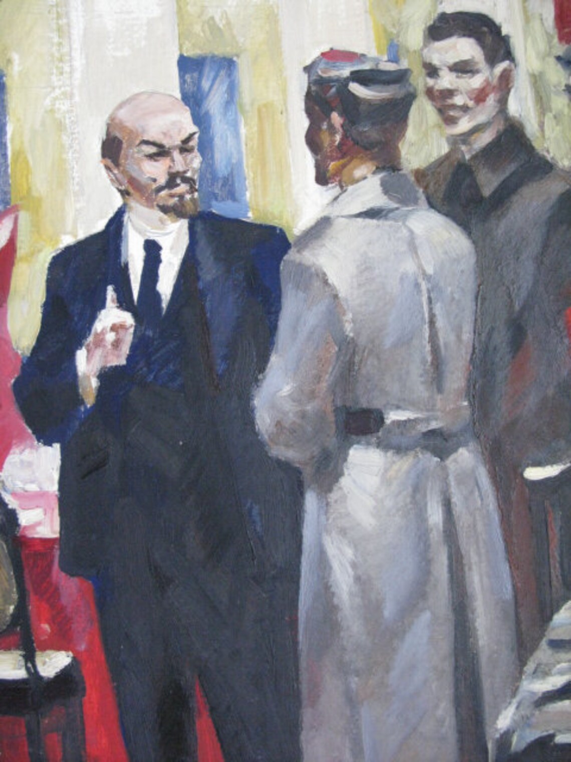 VINTAGE ORIGINAL PAINTING lenin With the People - Etsy