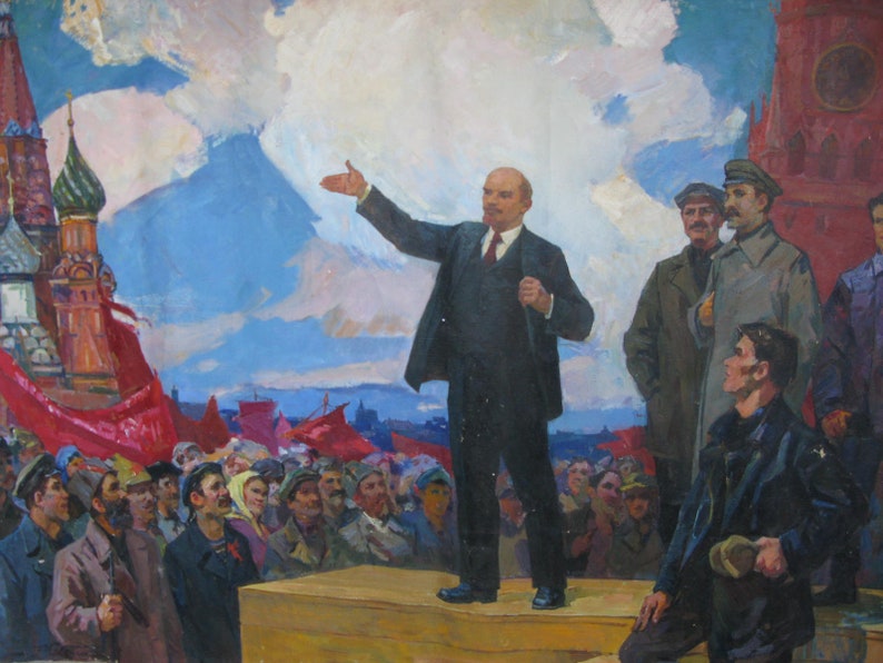 VINTAGE ORIGINAL PAINTING, Socialist Realism, Genre Painting, Portrait ...