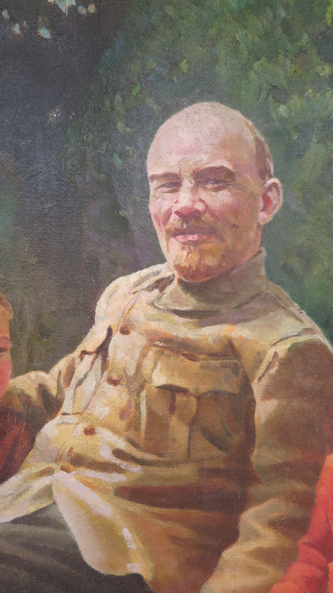 VINTAGE ORIGINAL PAINTING, Socialist Realism, Genre Painting, Lenin ...