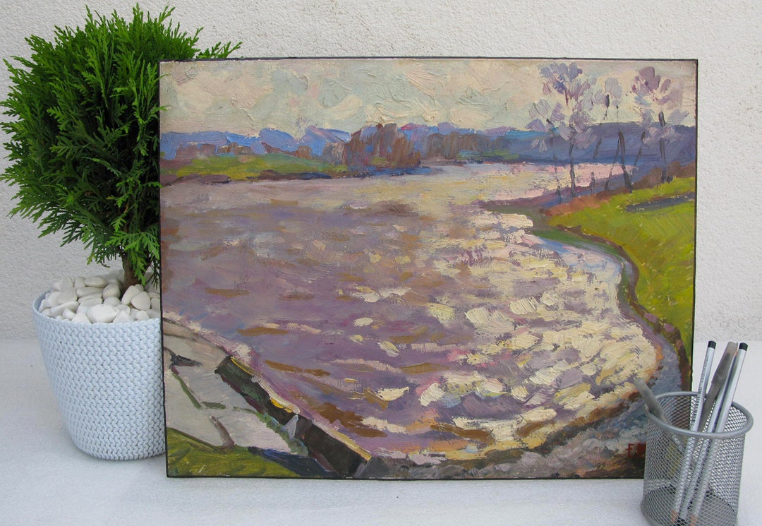 VINTAGE ORIGINAL PAINTING, Oil Painting, Socialist Realism, Vintage ...