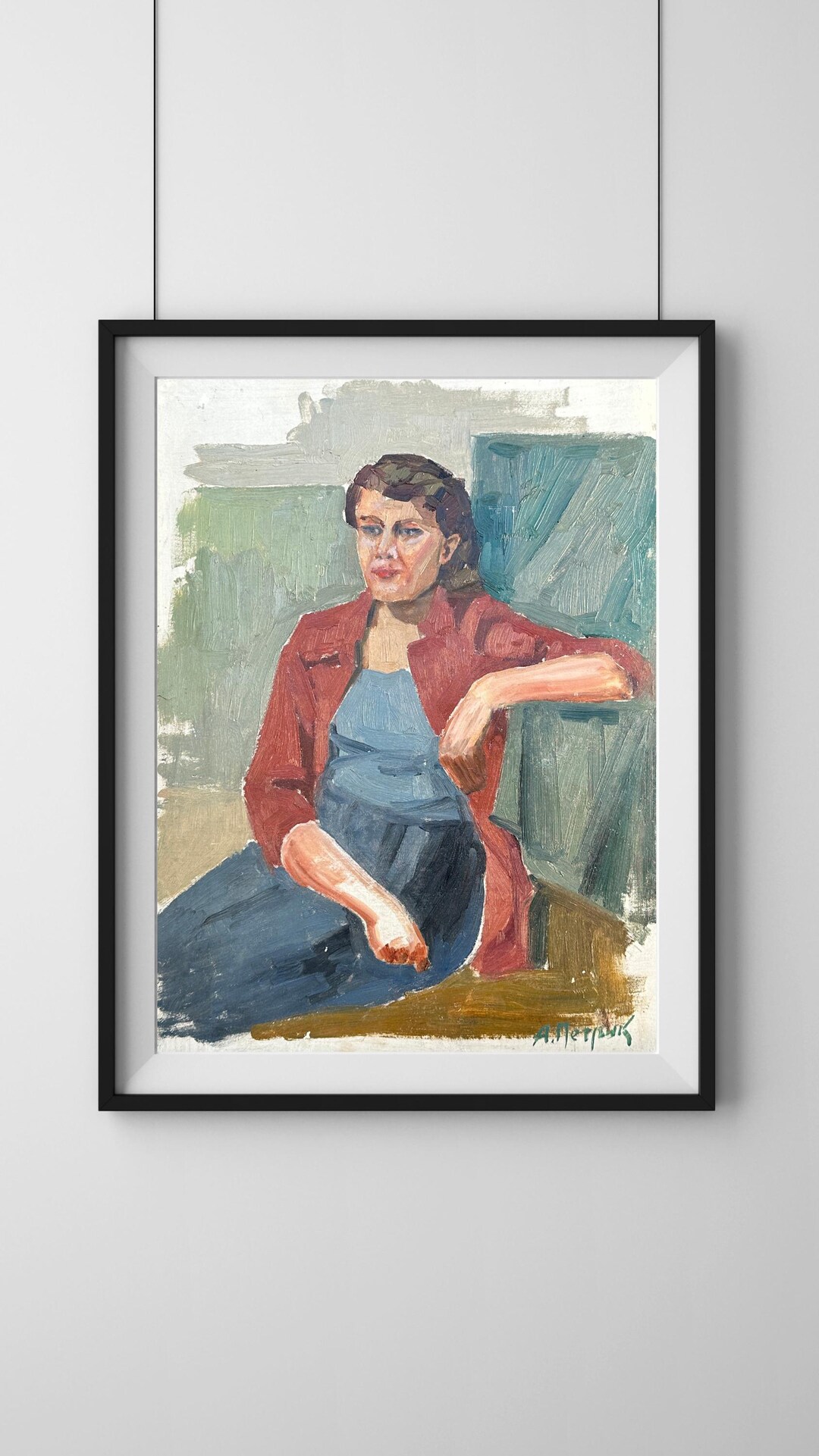 VINTAGE ORIGINAL PAINTING, Oil Painting, Vintage Realism, Socialist ...