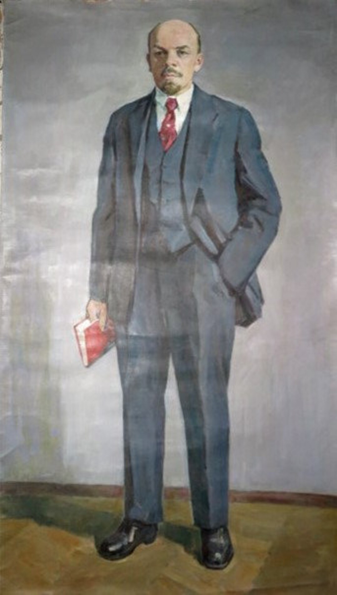 VINTAGE ORIGINAL PAINTING, Portrait "lenin", Oil, Canvas, Painted in ...