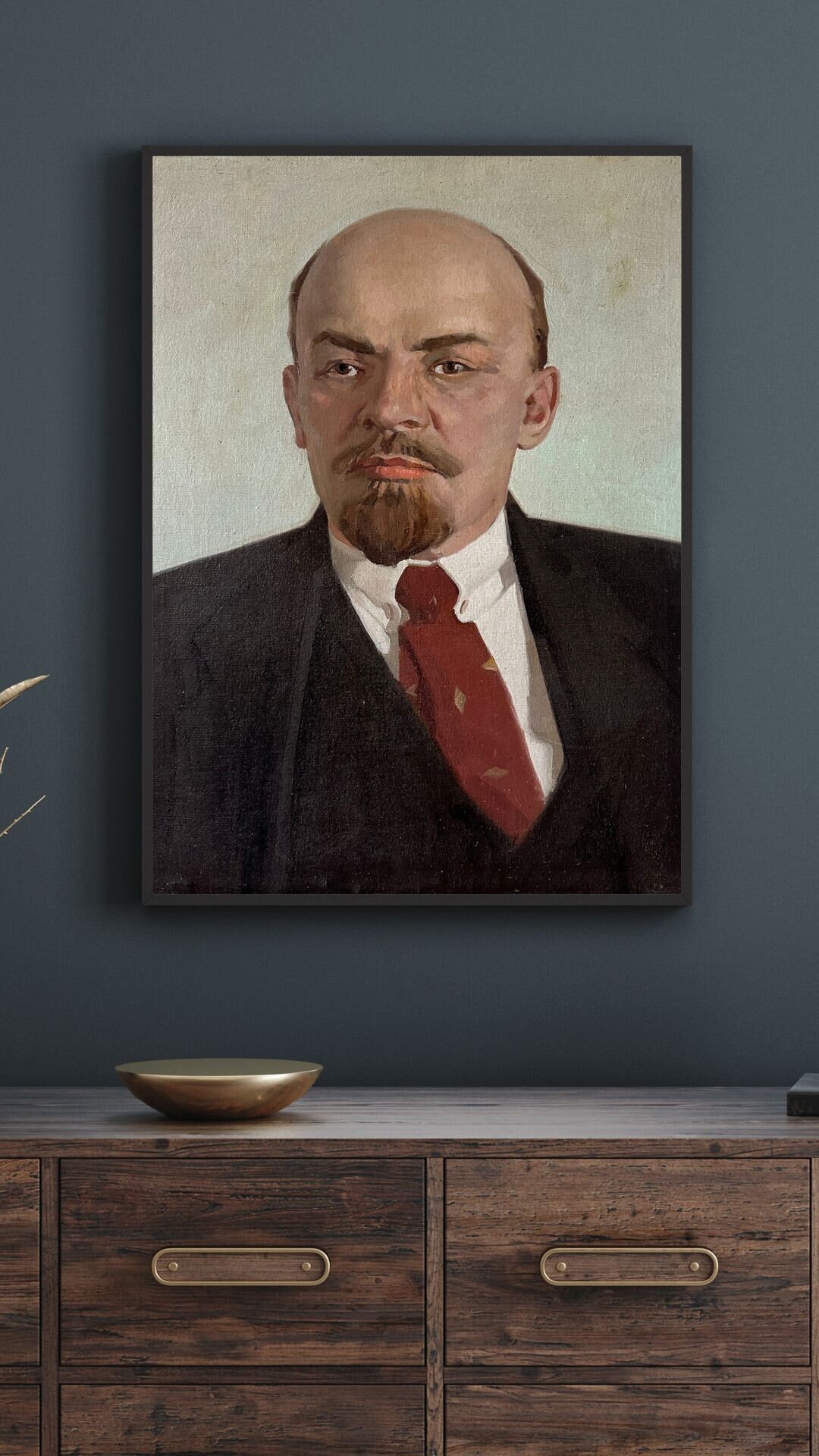 VINTAGE ORIGINAL PAINTING, Oil Painting, Socialist Realism, Portrait of ...