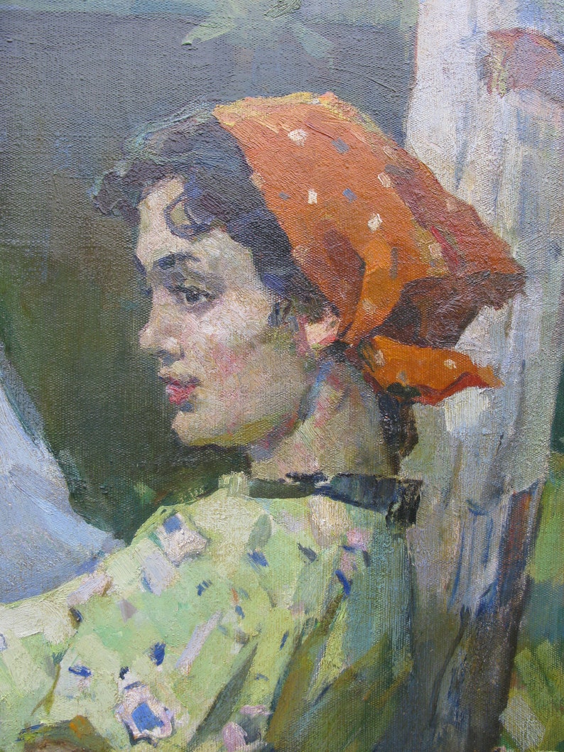 VINTAGE ORIGINAL PAINTING, Socialist Realism, Genre Painting, Date on ...