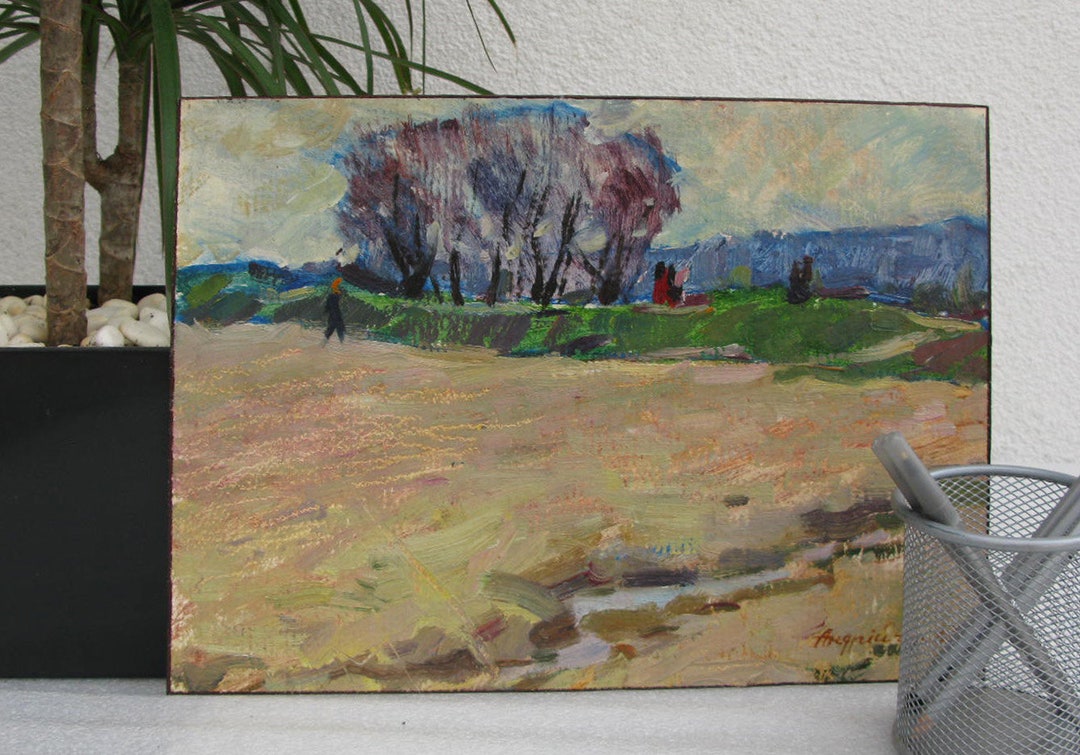 VINTAGE ORIGINAL PAINTING, Oil Painting, Social Realism, Vintage ...