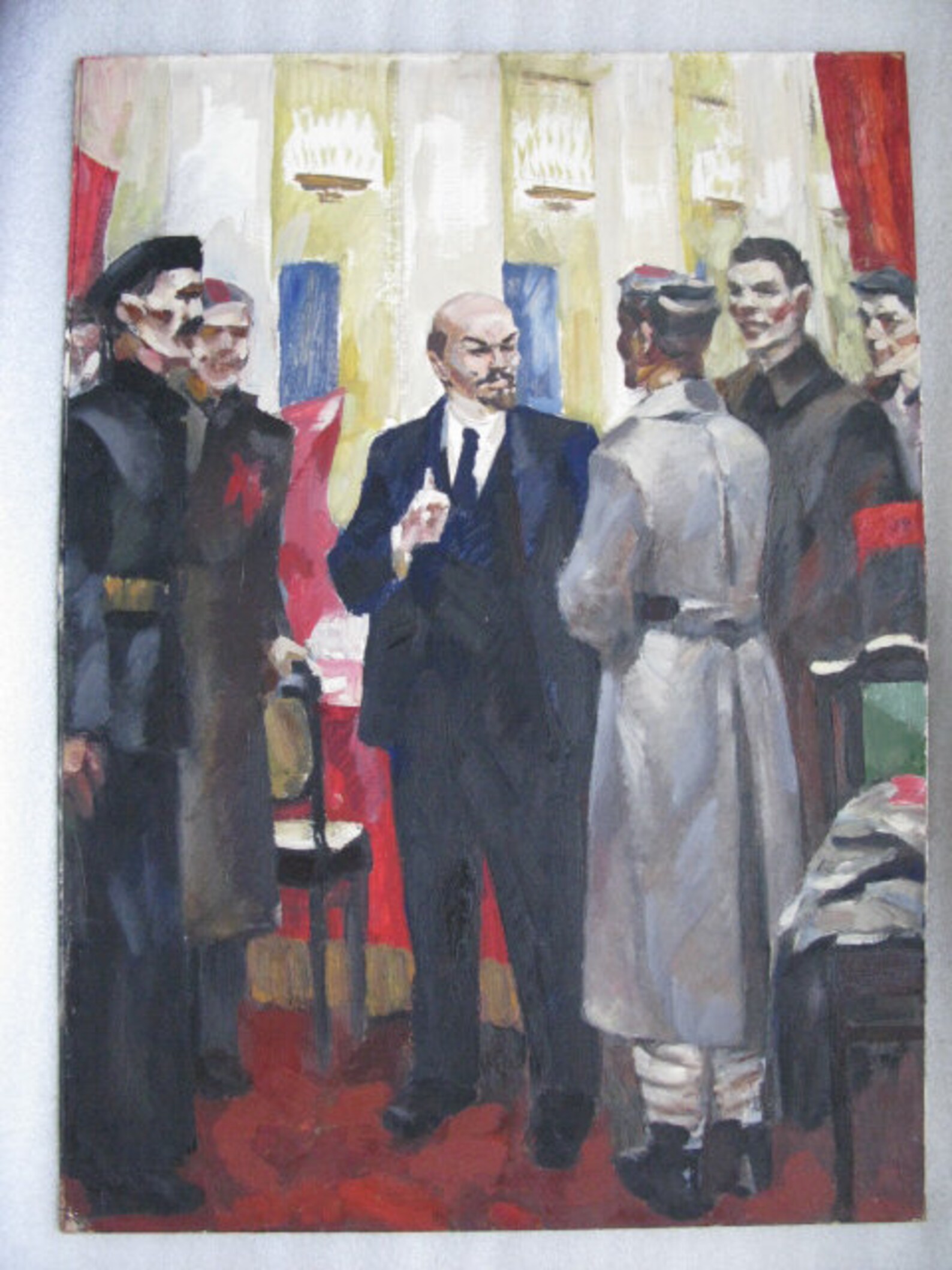 VINTAGE ORIGINAL PAINTING lenin With the People - Etsy