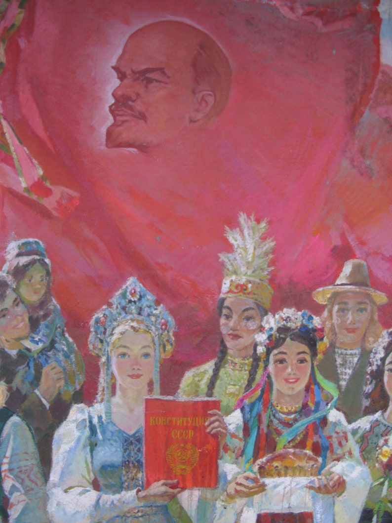 VINTAGE ORIGINAL PAINTING Socialist Realism Genre Painting - Etsy