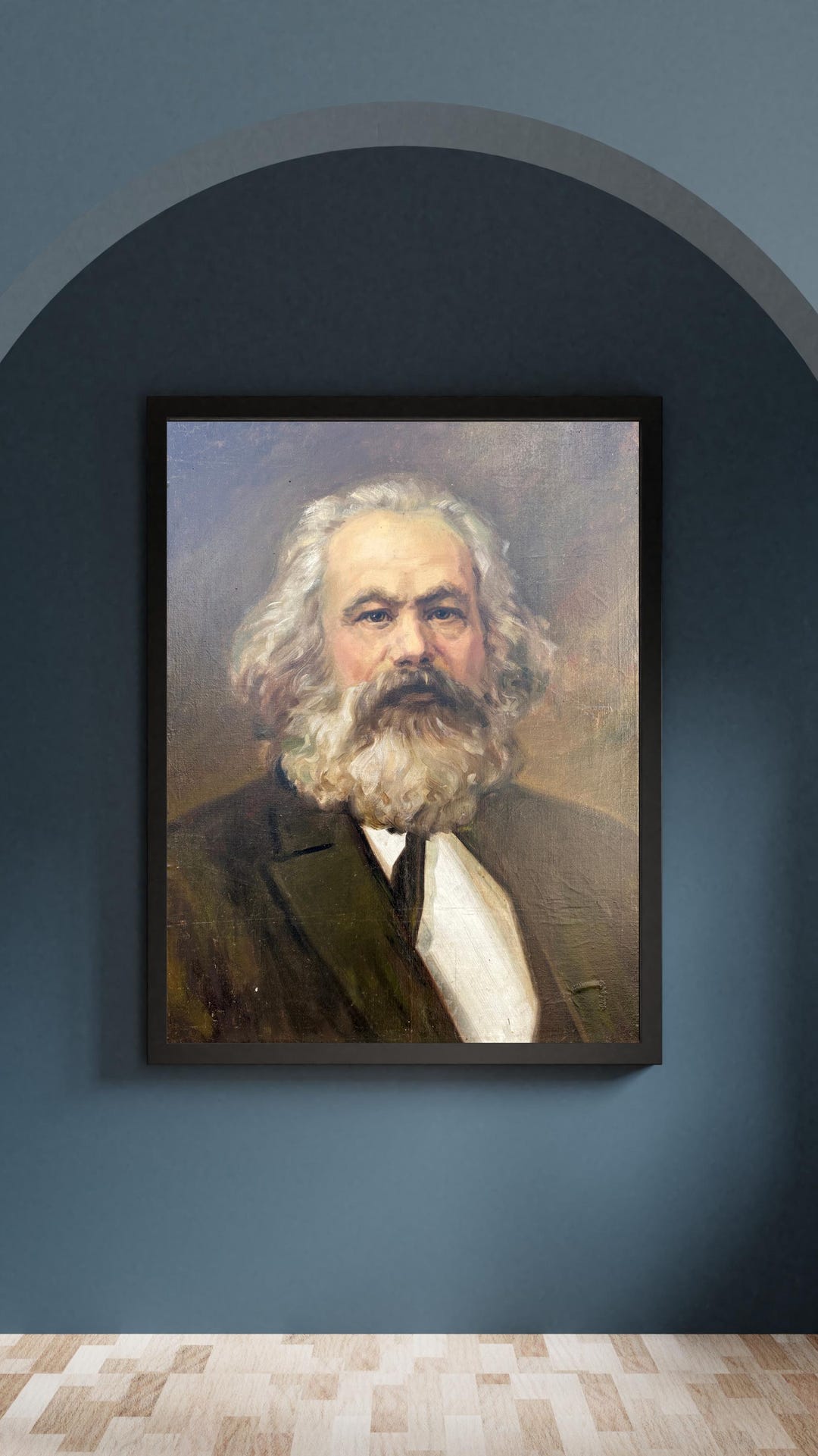 VINTAGE PAINTING, Oil Painting, Socialist Realism, Portrait, Male ...