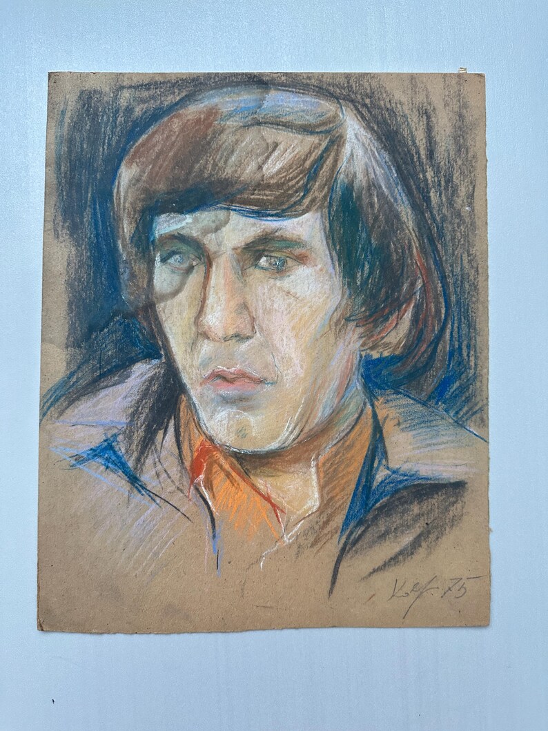 VINTAGE PAINTING, Socialist Realism, Drawing, Portrait, Sketch ...
