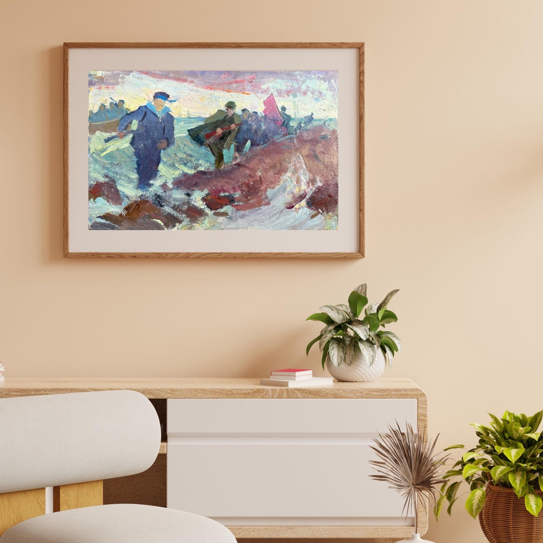 VINTAGE PAINTING, Vintage Realism, Socialist Realism, Portrait, Genre ...
