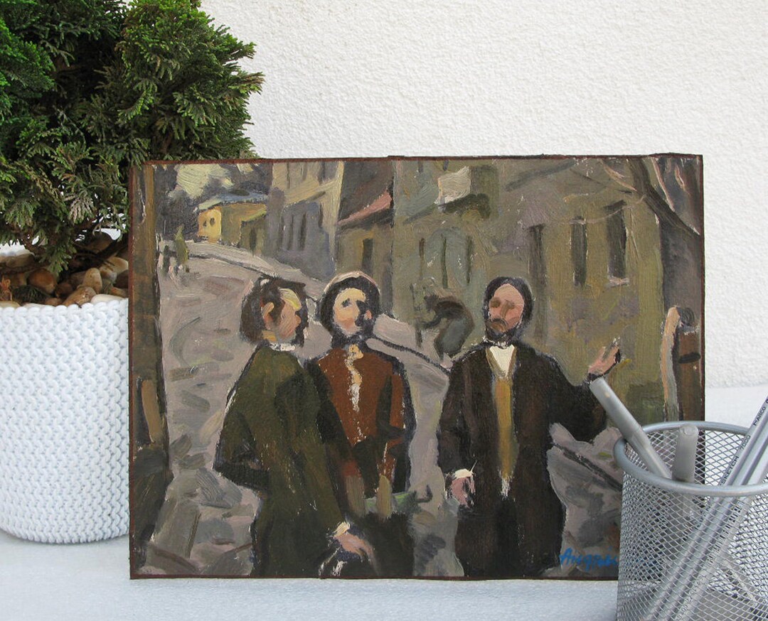 VINTAGE ORIGINAL PAINTING, Oil Painting, Social Realism, Vintage ...
