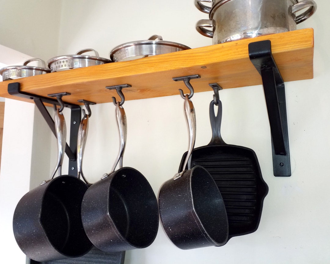 Hand Forged Pot and Pan Hooks | Very Strong | Two Anchor Screws for ...