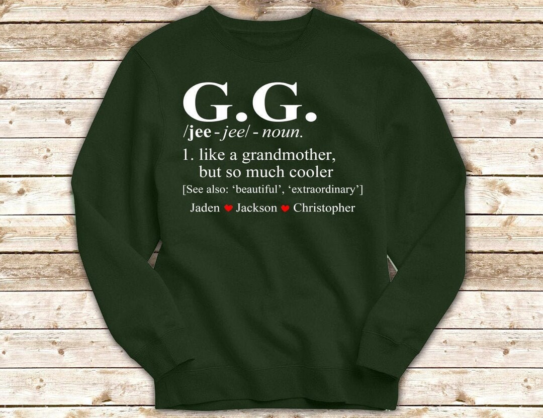Gg Definition Personalized Shirt, Gg Costume Name Shirt, Grandma Gg ...