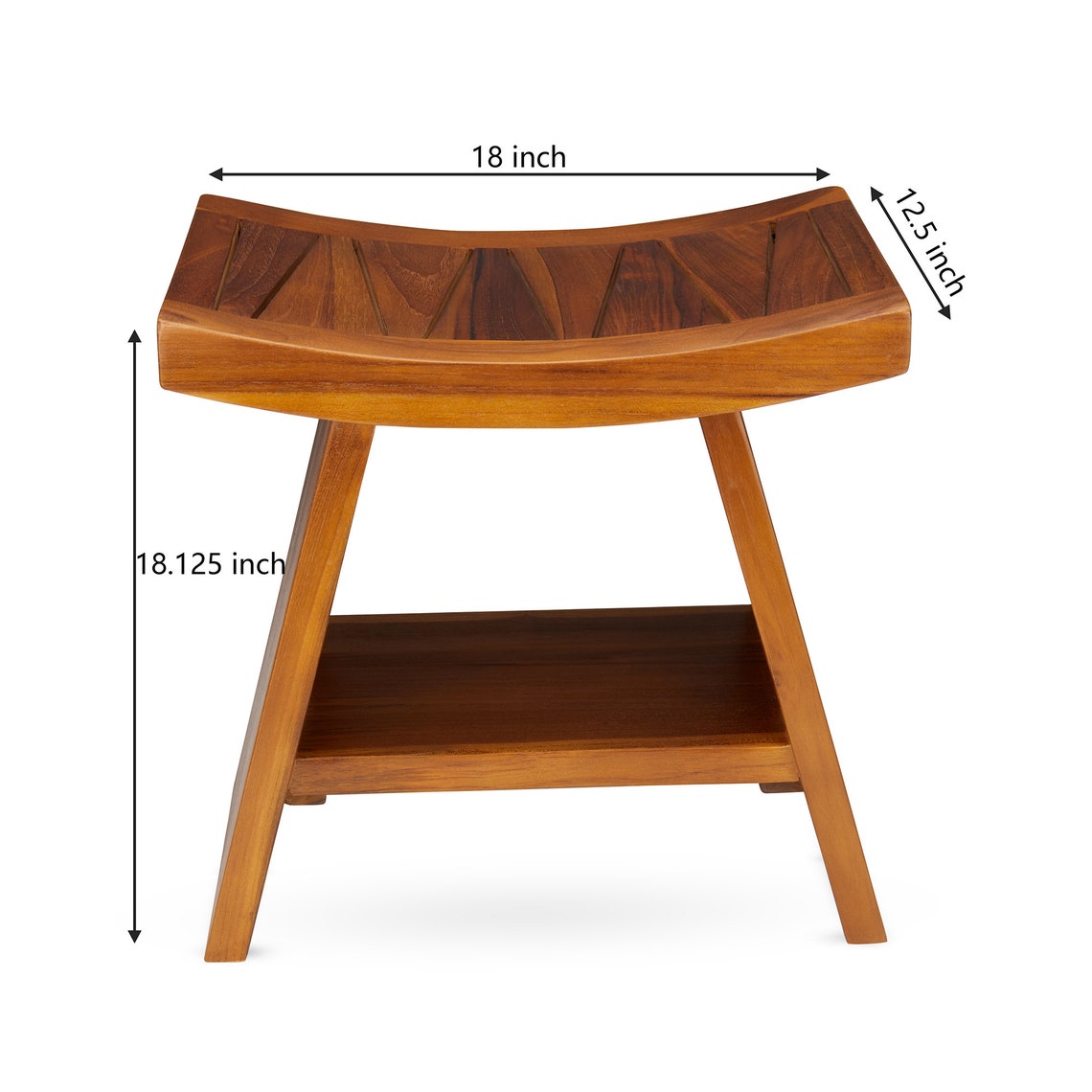 Teak Shower Stool Bench With Shelf for Bath & Spa 18 Fully - Etsy