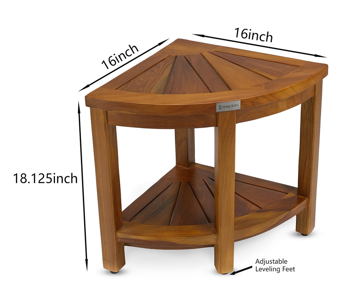 Teak Corner Shower Bench Seat for Bathroom Waterproof Shower | Etsy