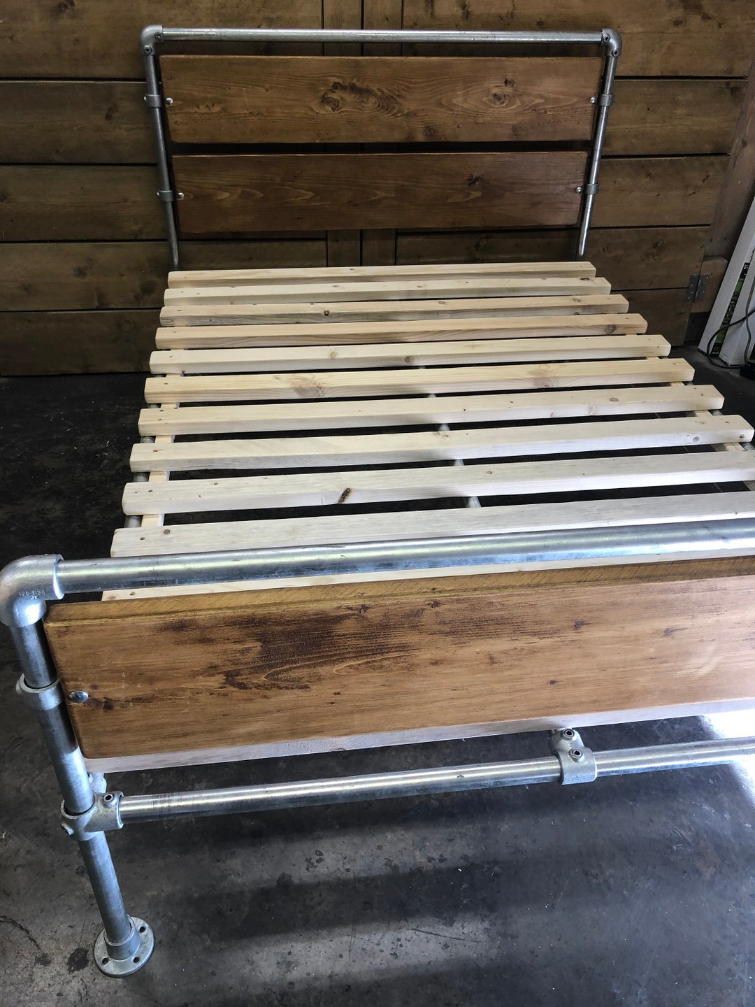 Rustic Scaffold Bed Frame With Industrial Tube - Etsy UK