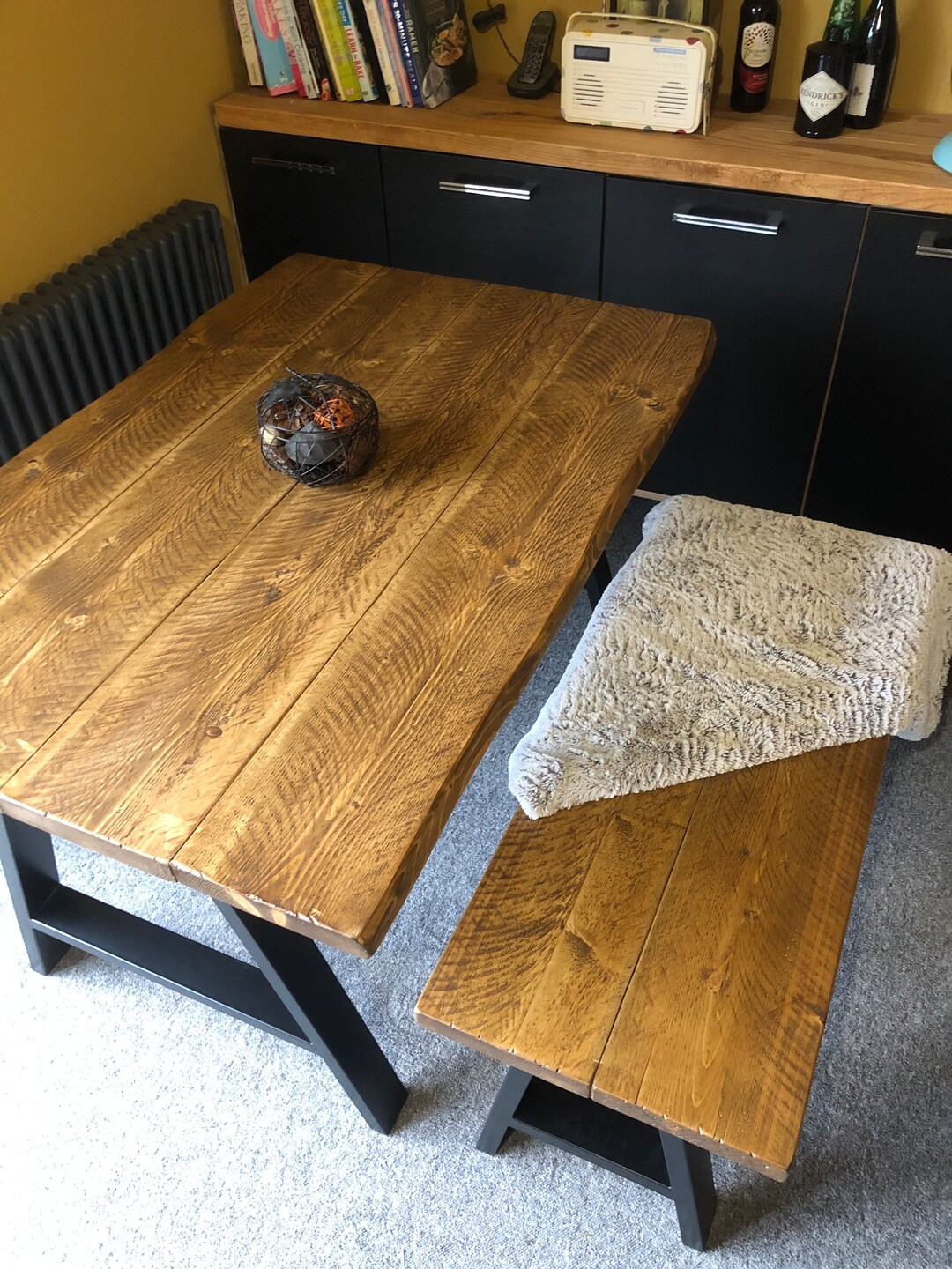 Industrial Dining Table Live Edge Rustic Reclaimed Scaffold Board Style ...