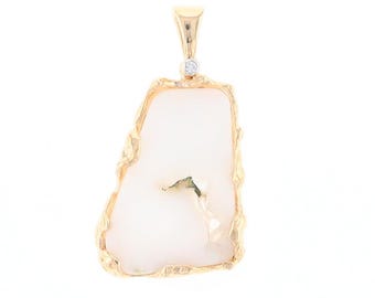 Gold Quartz Freeform Pendant - Etsy