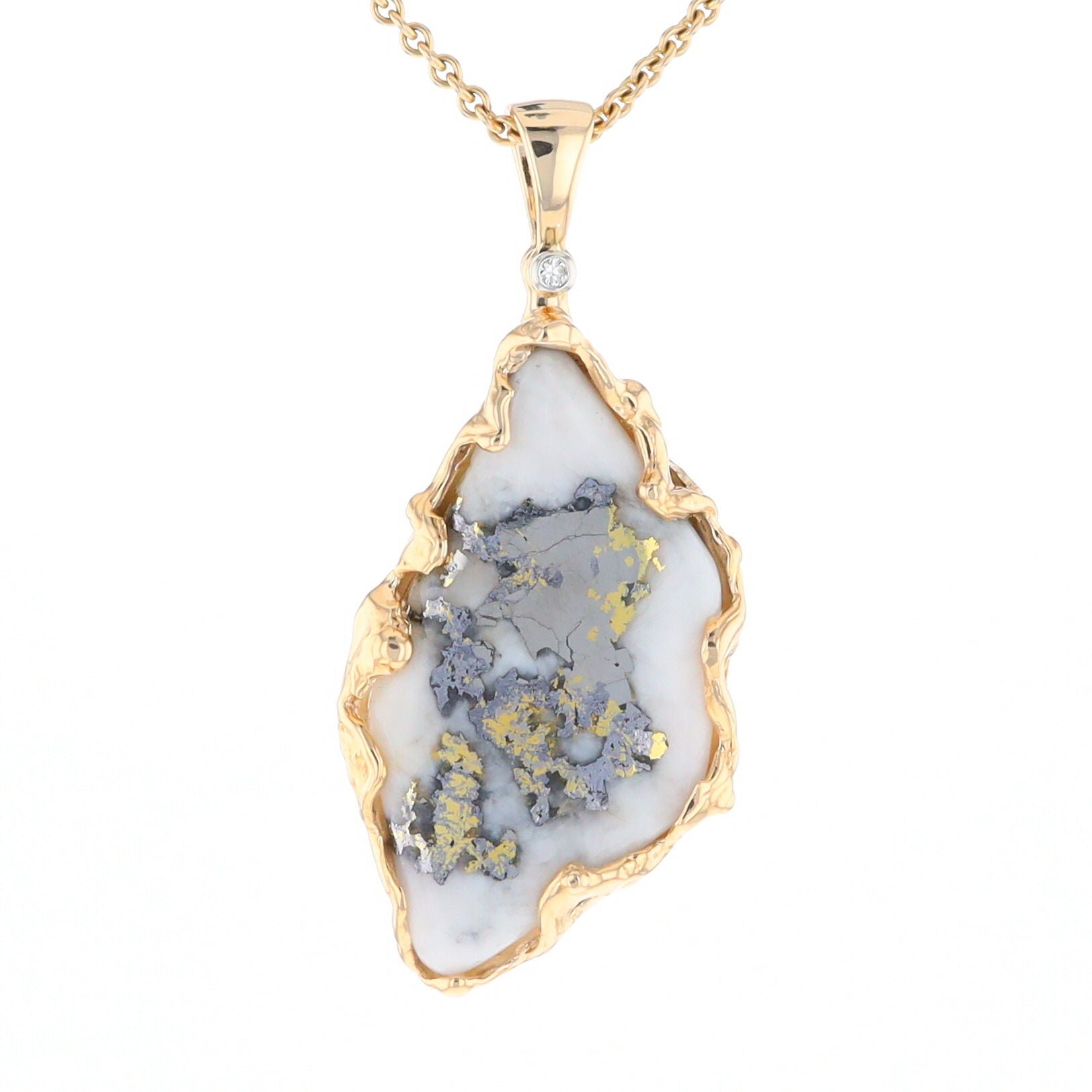 Gold Quartz Freeform Pendant - Etsy